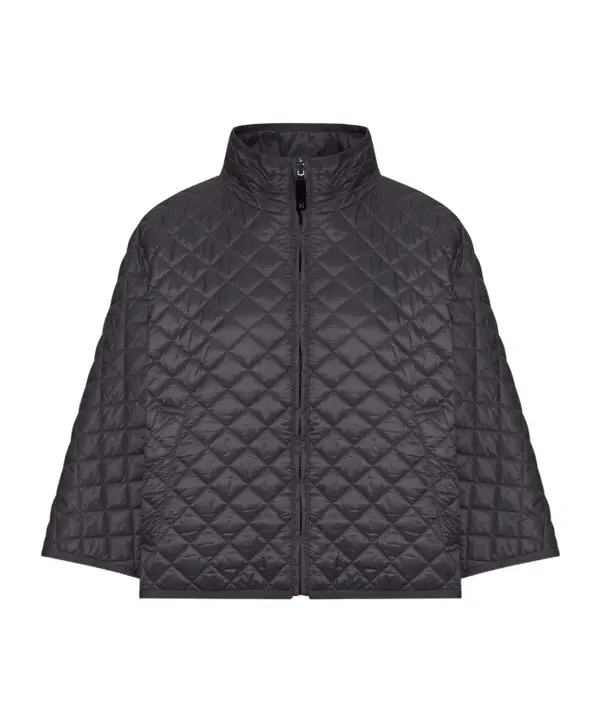 Max Mara Delfina Quilted High Neck Coat - Black