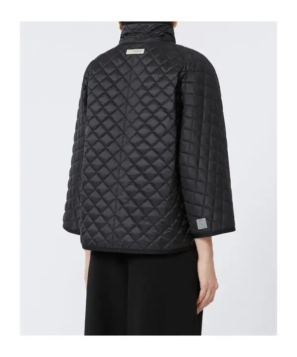 Max Mara Delfina Quilted High Neck Coat - Black