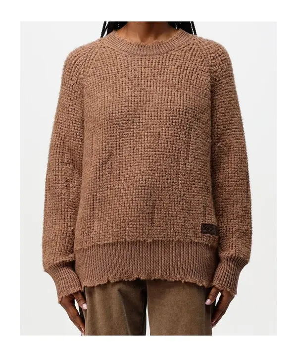 Dsquared2 Long-sleeved Crew Neck Sweater With Distressed Details - Brown
