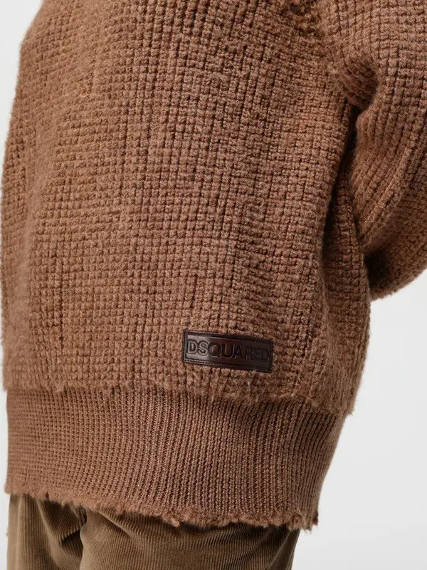 Dsquared2 Long-sleeved Crew Neck Sweater With Distressed Details - Brown