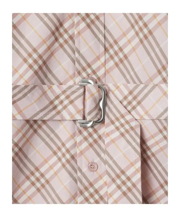 Burberry Checked Belted Waist Shirt Dress