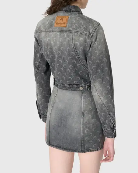 MARINE SERRE Moon Laser Cropped Jacket - Black