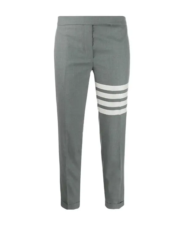 Thom Browne Grey 4-bar Tailored Cropped Pants - Medium Gray