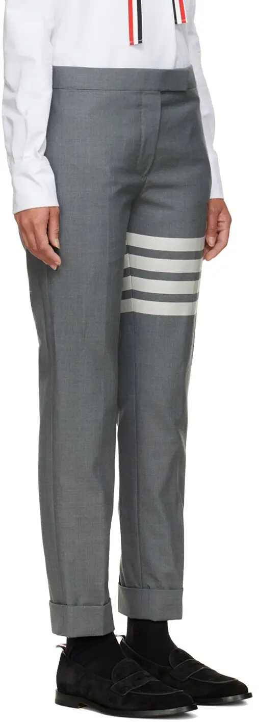 Thom Browne Grey 4-bar Tailored Cropped Pants - Medium Gray