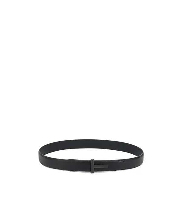 TOM FORD T Buckle Leather Belt - Green