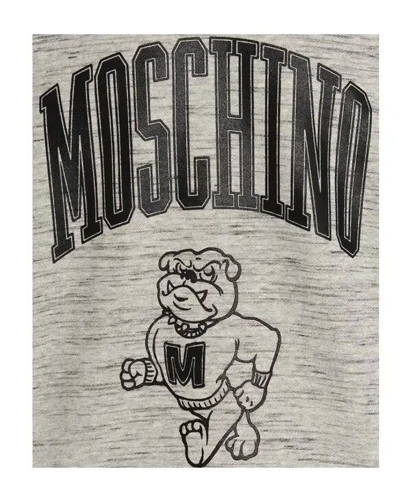 Moschino Print Drawstring Hoodie - Gray