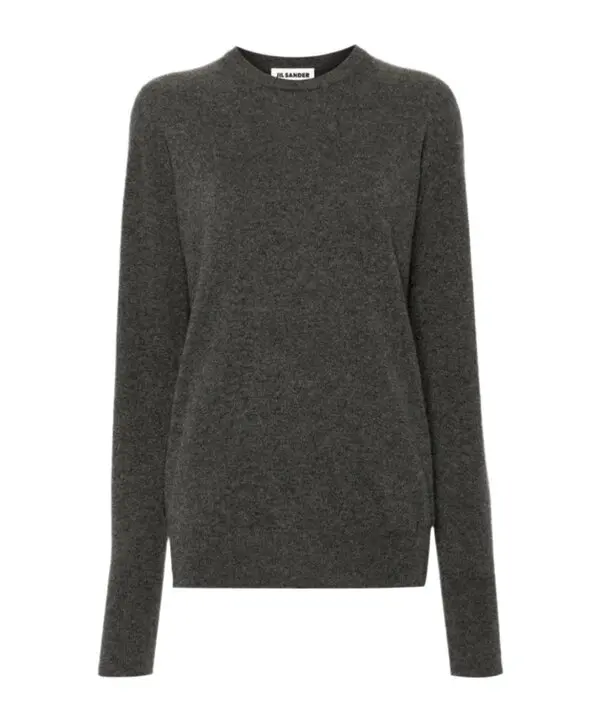 JIL SANDER Round Neck Long Sleeve Sweater - Mediumgrey