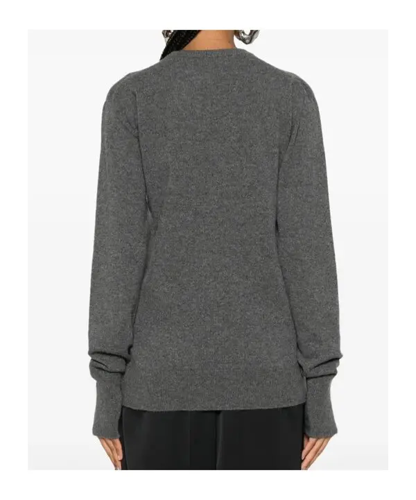 JIL SANDER Round Neck Long Sleeve Sweater - Mediumgrey