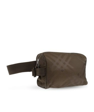 Burberry Checkered Zipped Belt Bag - Brown