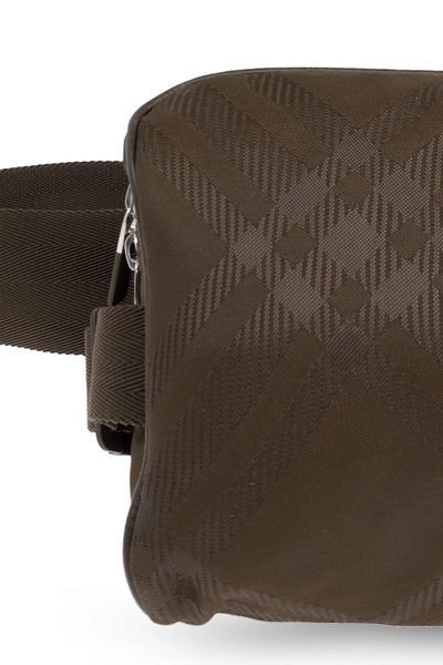Burberry Checkered Zipped Belt Bag - Brown