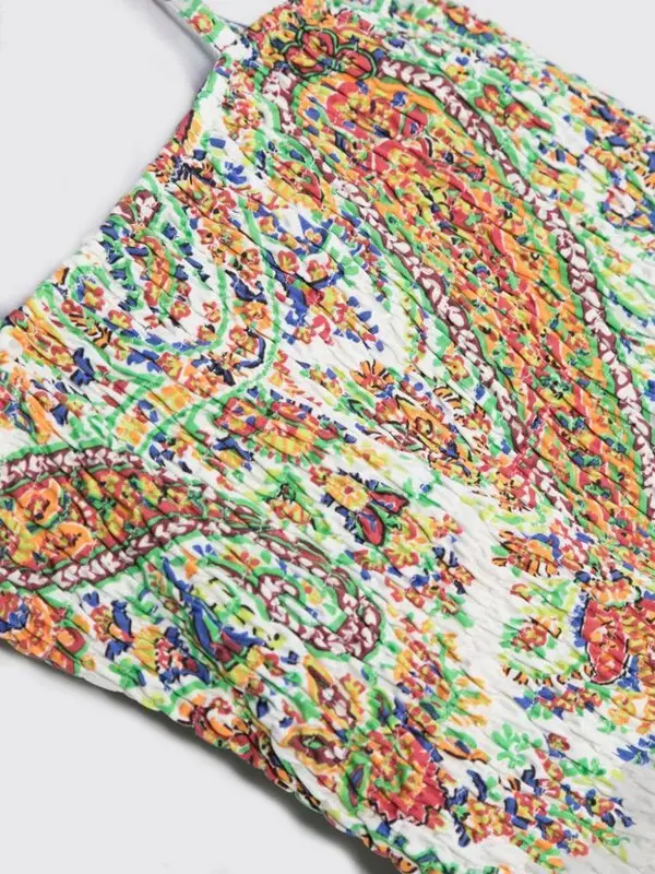 Etro Floral-print Shirred One-piece Swimsuit