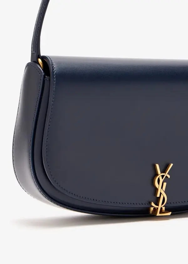 Saint Laurent Voltaire Foldover Top Mini Shoulder Bag - Black