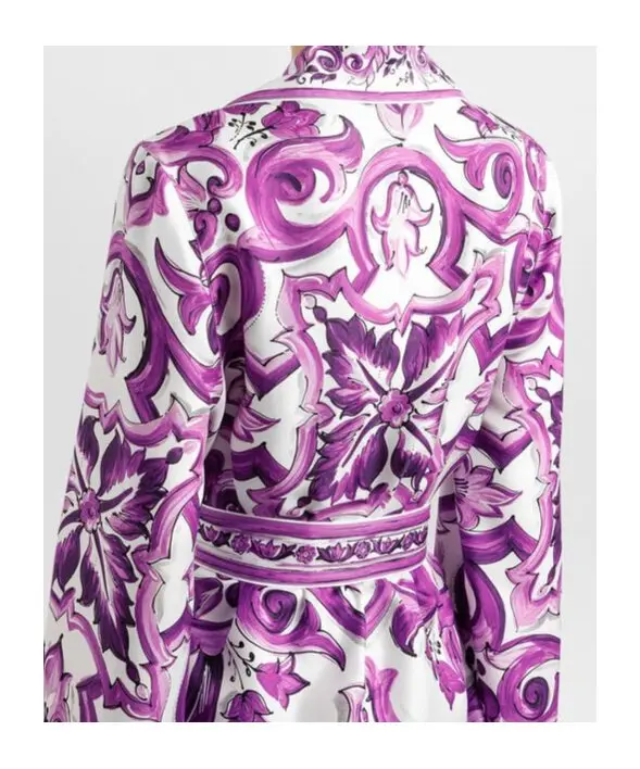 Dolce & Gabbana Printed Silk Shirt With Belt - Multi-color