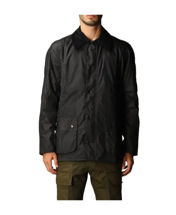 Barbour Ashby Waxed Button-up Jacket - Black