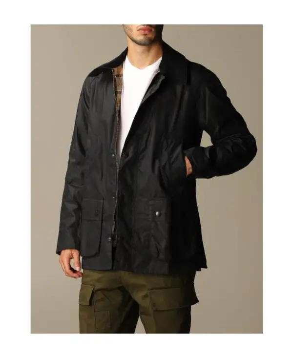 Barbour Ashby Waxed Button-up Jacket - Black
