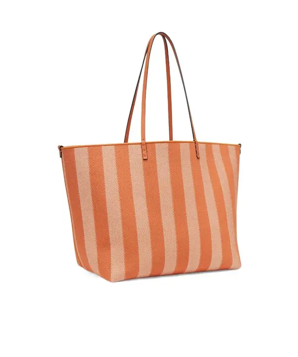 Fendi Roll Striped Reversible Large Tote Bag - Orange
