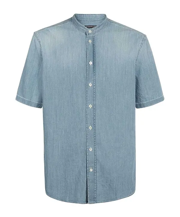 DONDUP Mandarin Collar Denim Shirt
