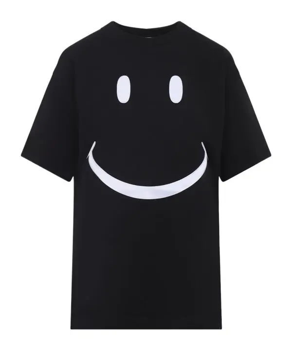 Moschino Smiley Face Cotton T-shirt - Black