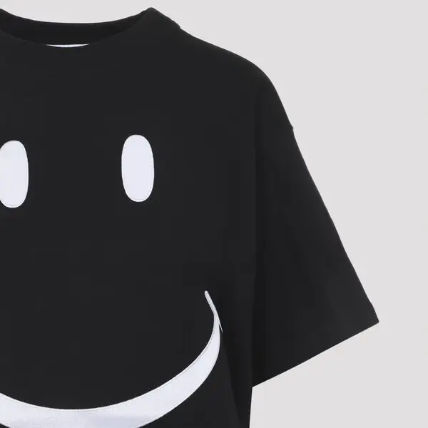 Moschino Smiley Face Cotton T-shirt - Black