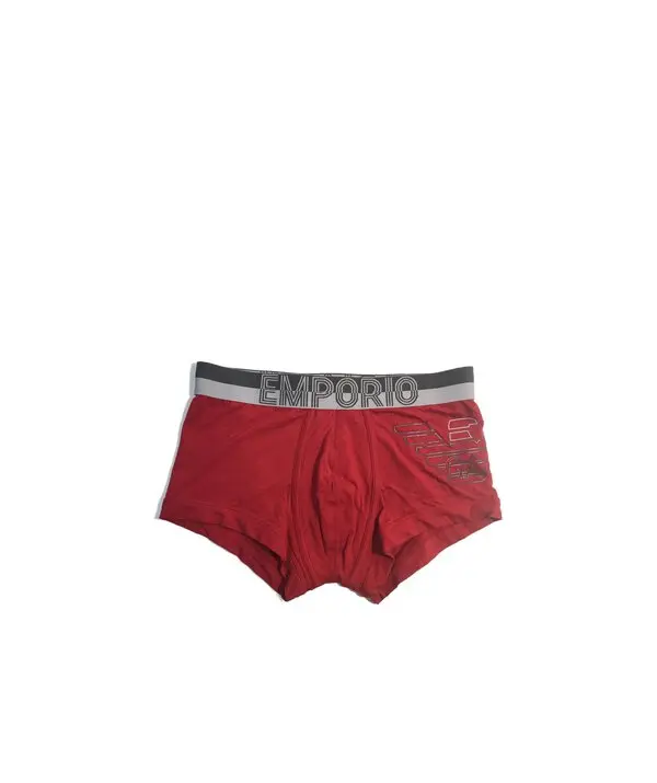 Emporio Armani Striped Logo Panties - Red