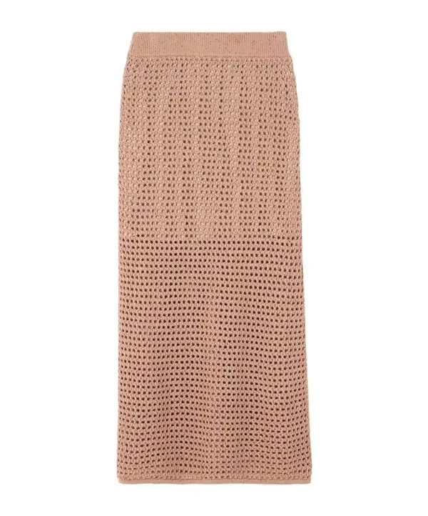 Brunello Cucinelli High Waist Knit Skirt With Sequined Details