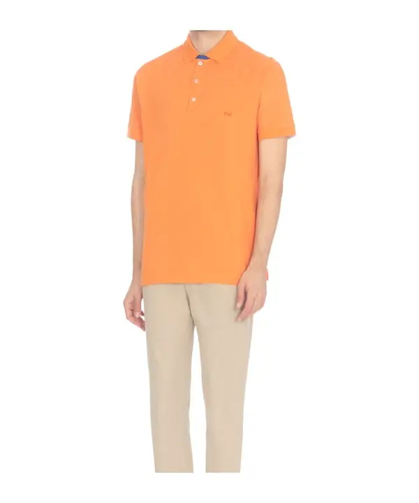FAY Short-sleeved Polo Shirt - Orange