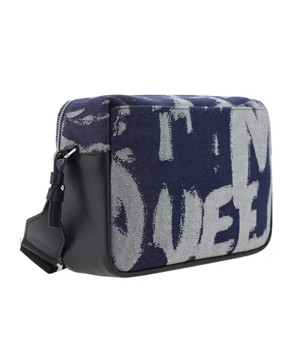 Alexander McQueen Graffiti Pattern Shoulder Bag - Black