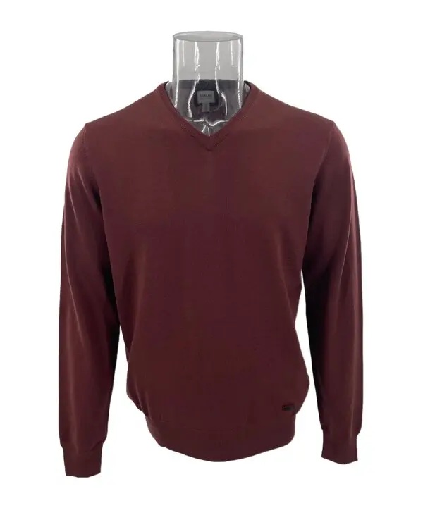 Emporio Armani V-neck Fine Knit Sweater - Brown