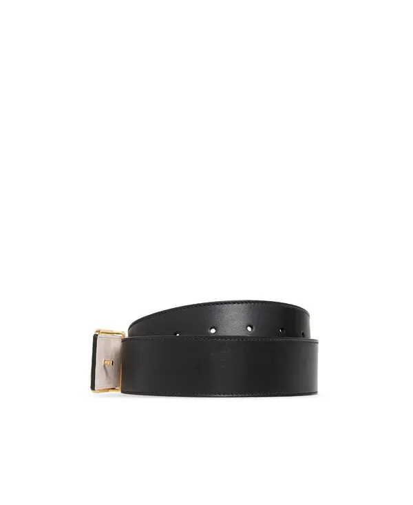 Balmain Logo Buckle Belt - Black