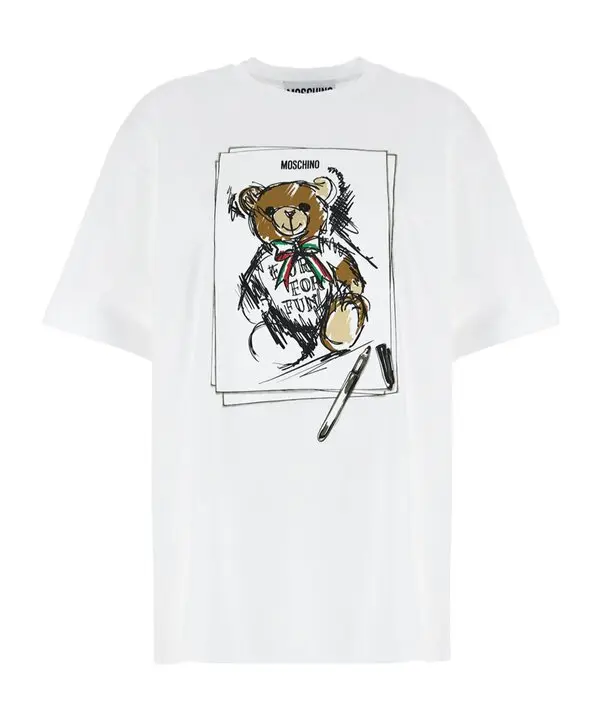 Moschino Graphic Printed Crewneck T-shirt - White