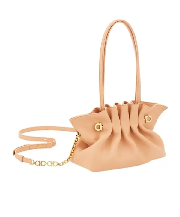 FERRAGAMO Small Gather Detailed Soft Bag - Pink