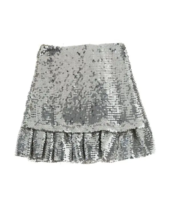 Rabanne Sequin-embellished Ruffled Mini Skirt - Gray