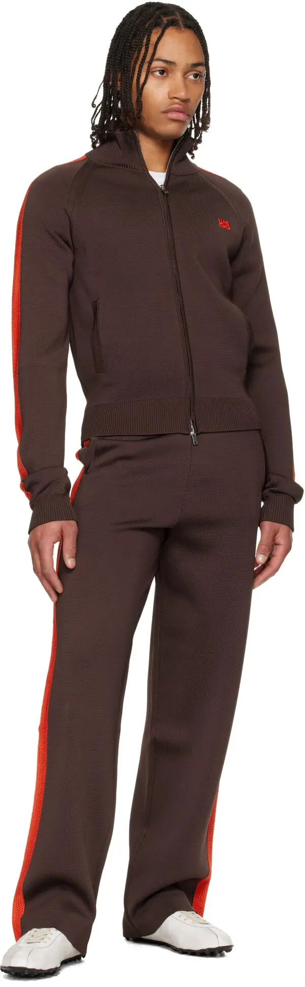 WALES BONNER Tide Track Knit Joggers - Red