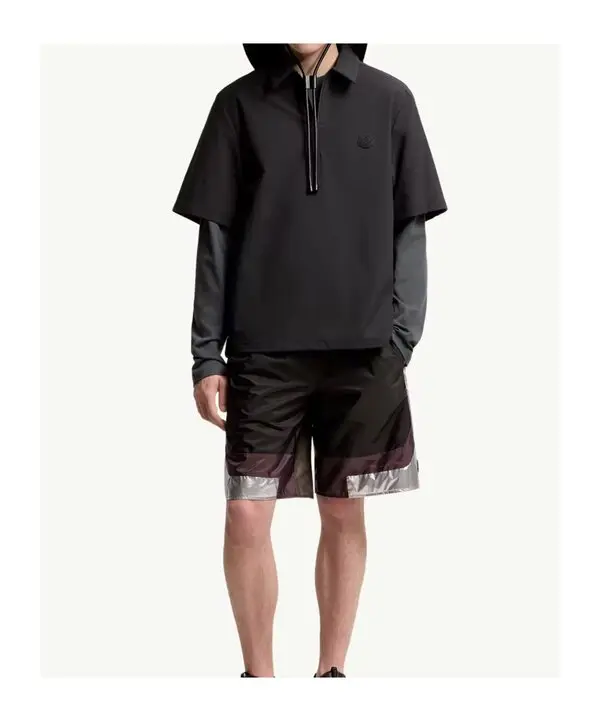 Moncler Logo Patch Short-sleeve Polo Shirt - Black