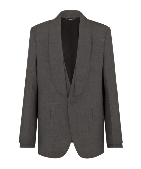 Dior Shawl Lapel Jacket With Embellished Sleeves