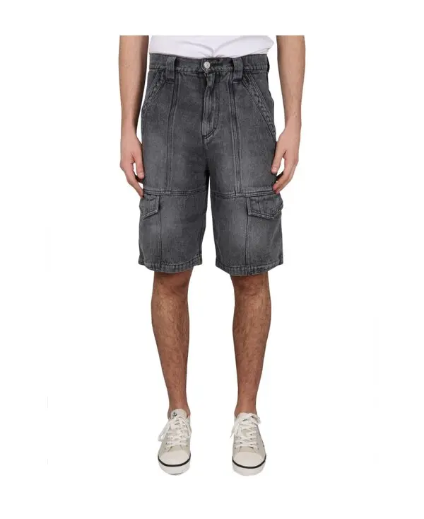 Isabel Marant Étoile Logo Patch Cargo Shorts - Black