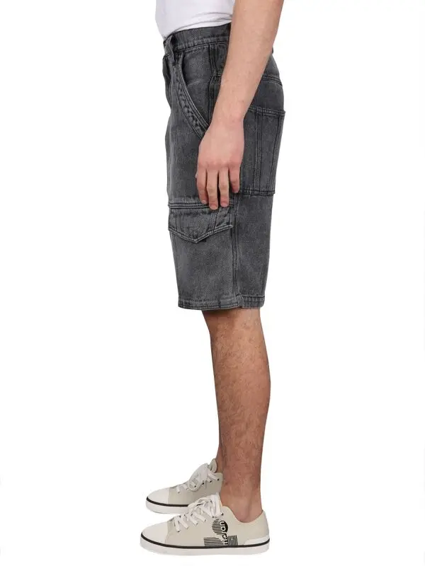 Isabel Marant Étoile Logo Patch Cargo Shorts - Black