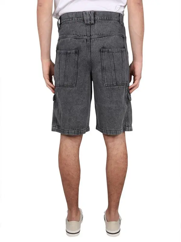 Isabel Marant Étoile Logo Patch Cargo Shorts - Black