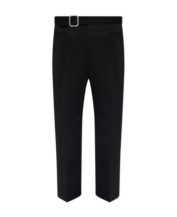 JIL SANDER Belted Cropped Trousers - Black