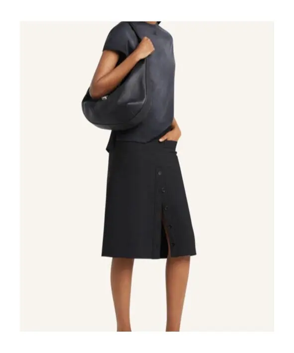 COURREGES Logo Buckle Top Handle Shoulder Bag - Black