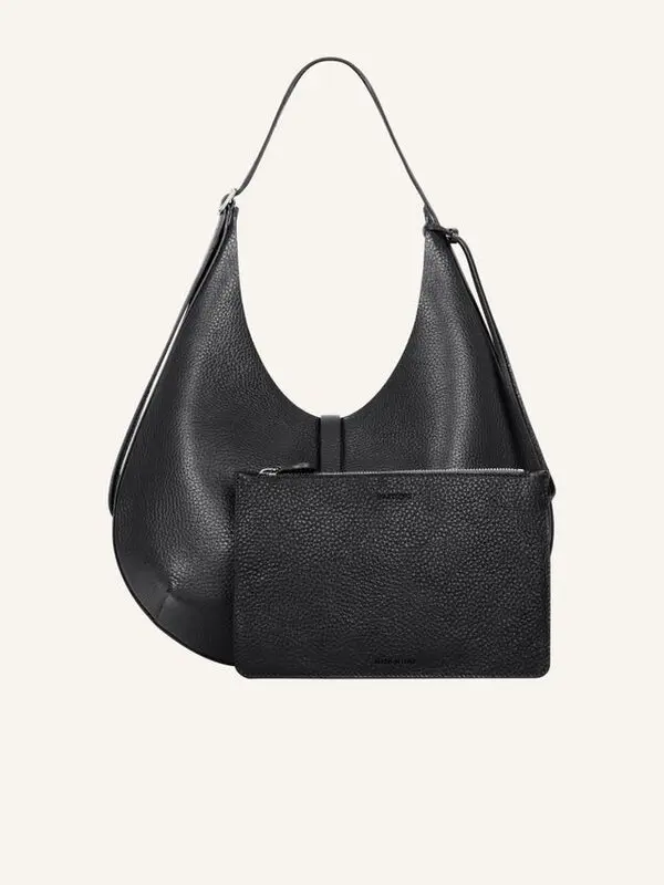 COURREGES Logo Buckle Top Handle Shoulder Bag - Black