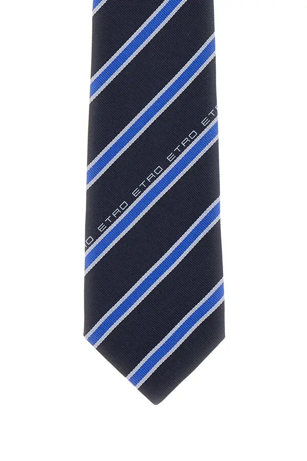 Etro Logo-printed Striped Neck Tie