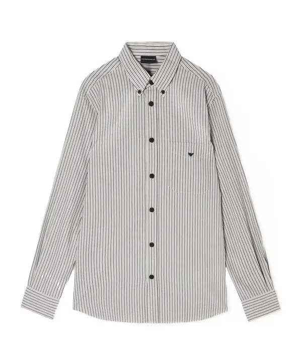 Emporio Armani Striped Button Shirt - Beige