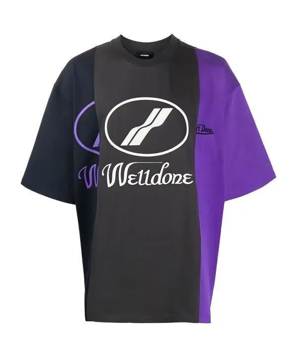 We11Done Logo-print Colour-block T-shirt - Multi-color
