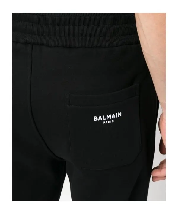 Balmain Drawstring Cotton Track Shorts - Black
