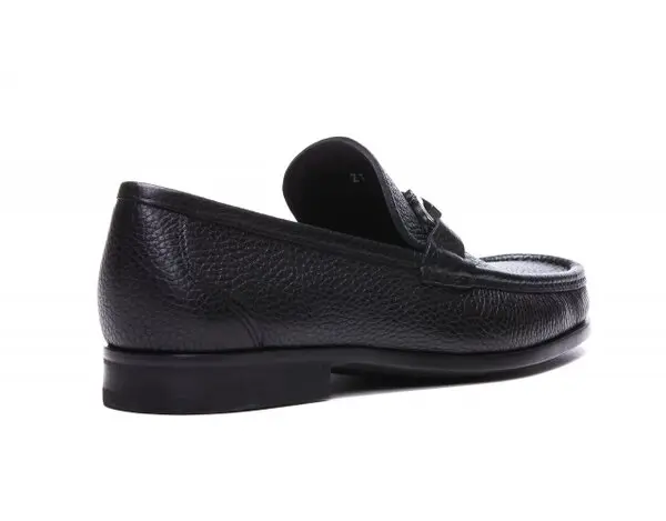 FERRAGAMO Gancini Detail Loafers - Black