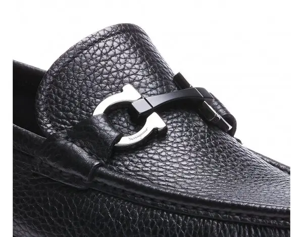 FERRAGAMO Gancini Detail Loafers - Black