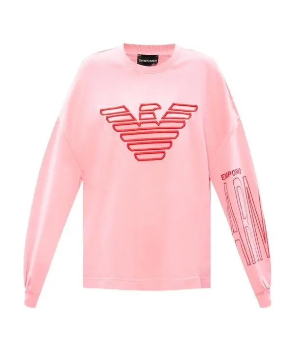 Emporio Armani Logo Print Sweater - Pink