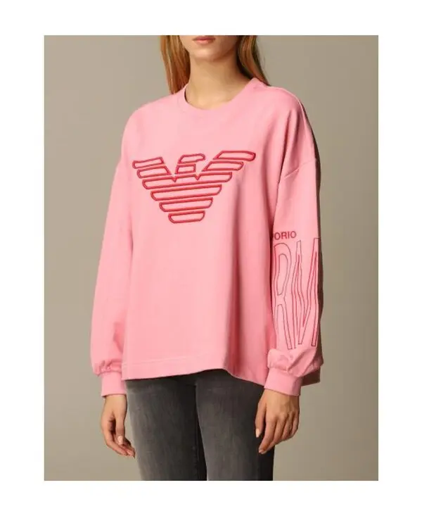 Emporio Armani Logo Print Sweater - Pink