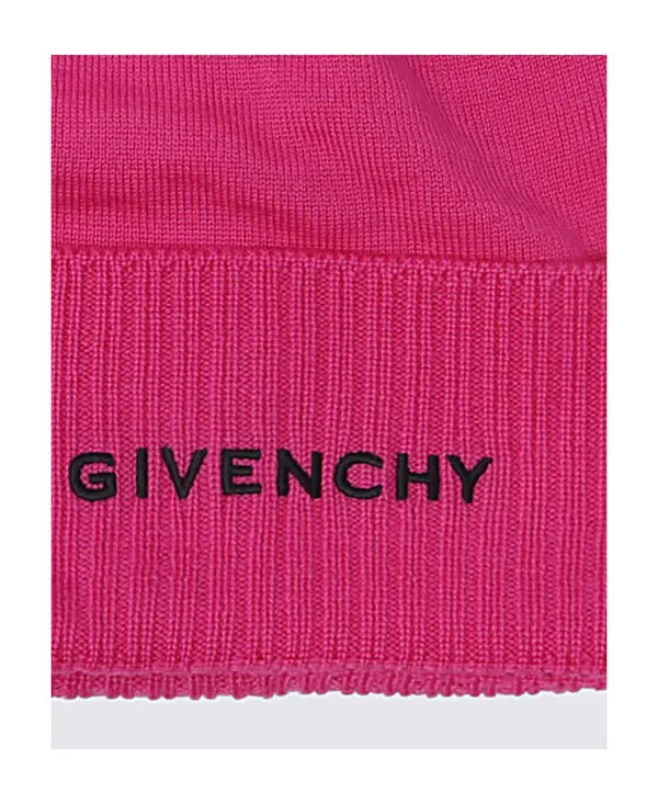 Givenchy Logo-motif Knitted Beanie - Pink